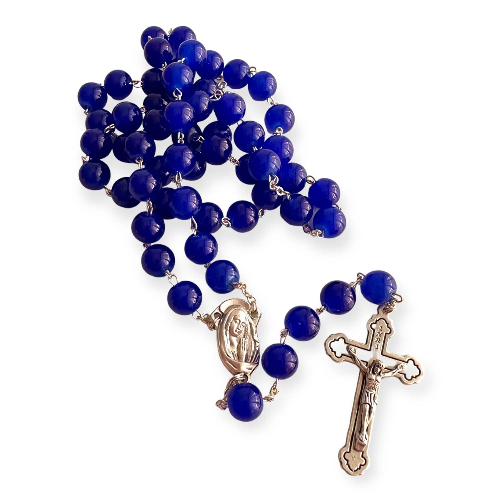 Catholic Virgin Mary Blue Beads Rosary Blessed By Pope – Catholically