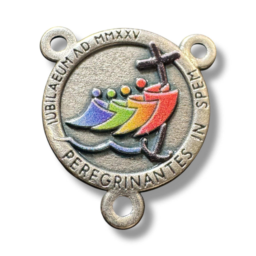 Jubilee 2025 Rosary Centerpiece – 0.5" Silver-Tone - Pilgrims of Hope ...