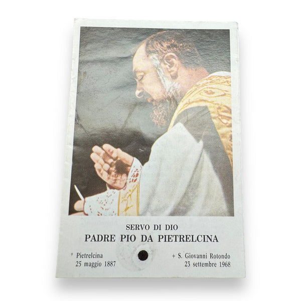 Padre Pio Holy Card - St. Pio vintage Prayer Card – Catholically