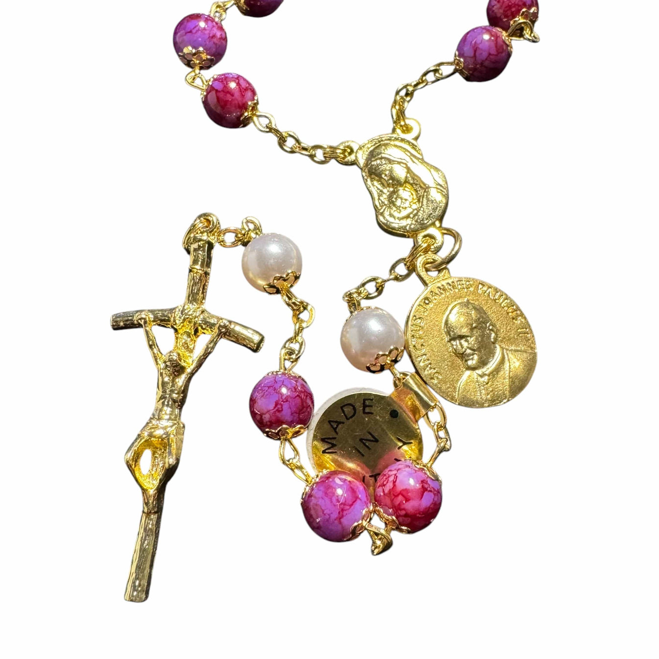 St. JPII - St.John Paul II Pope Blessed Rosary | Relic Ex-Indumentis ...
