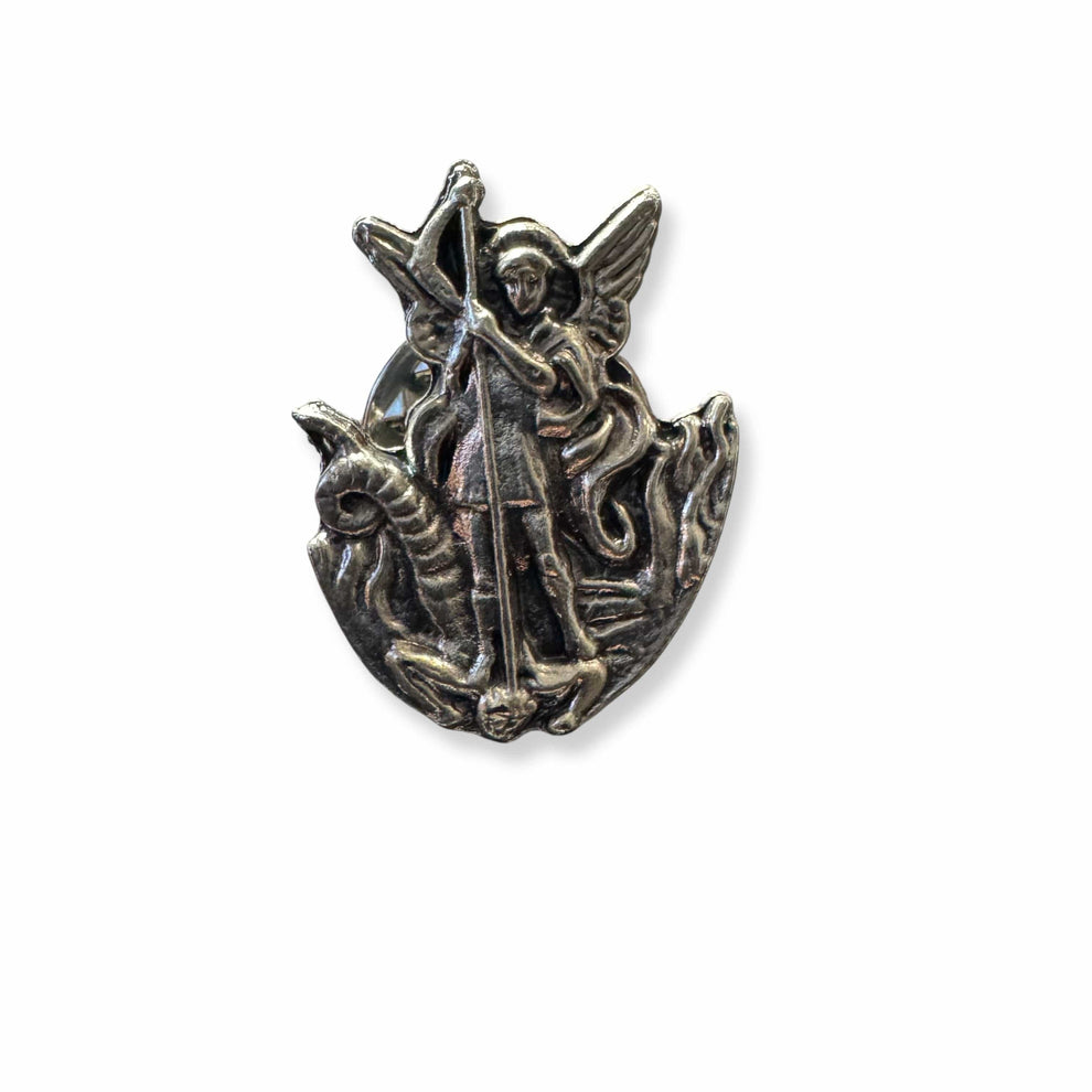 Saint Michael Archangel Pin Guardian Angel Lapel Pin - Blessed by Pope ...