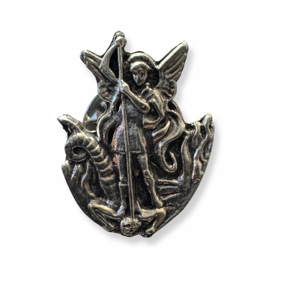 Saint Michael Archangel Pin Guardian Angel Lapel Pin - Blessed by Pope ...