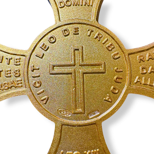 St. Anthony of Padua Cross 925 Silver Medal Gold Plated – 1892 Leo XII ...