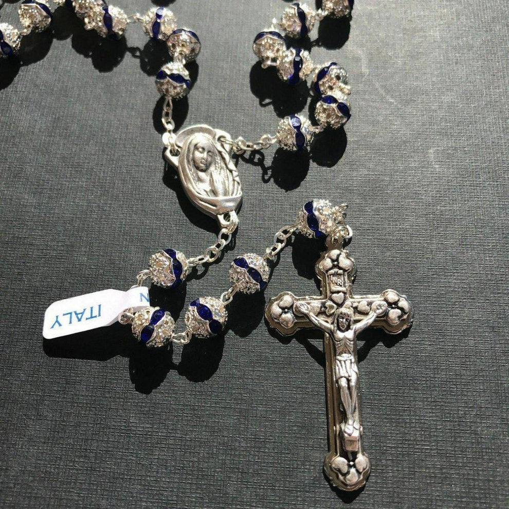 Virgin Mary - Bohemian Crystal Rosary - Rhinestone - Blessed – Catholically