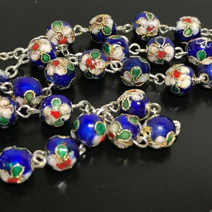 Blue Cloisonne - Christian Rosary - Prayer Beads - Rosario -Blessed ...