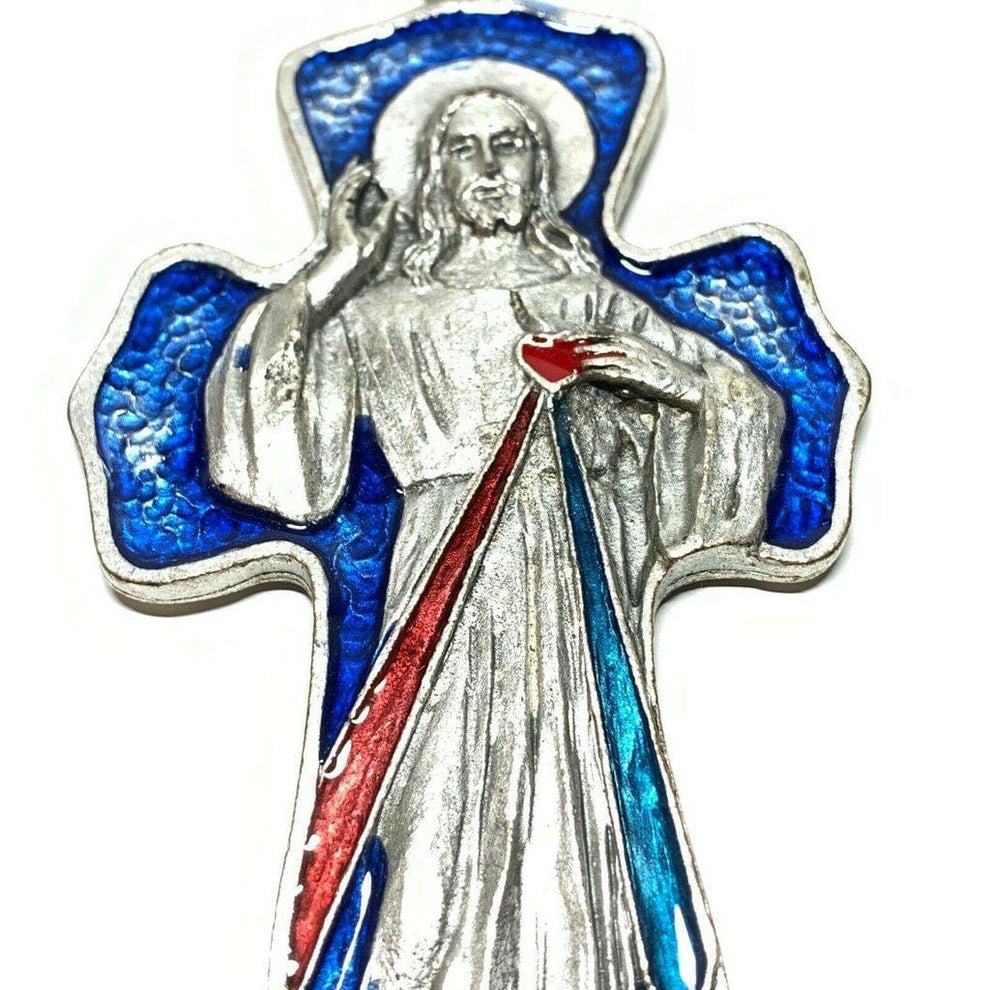 Divine Mercy Of Jesus Pectoral Cross Crucifix - Blessed by Pope ...