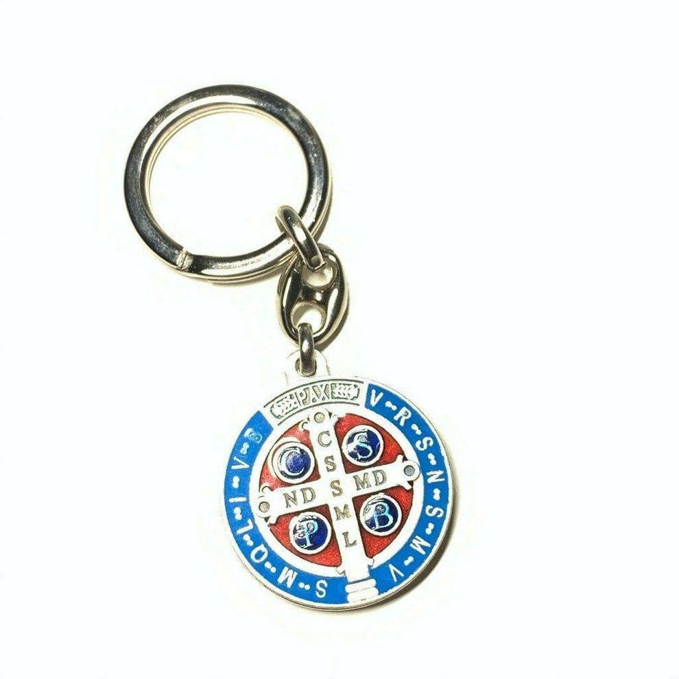Dual Color Key Chain - St. Saint Benedict Key Ring Exorcism Blessed ...