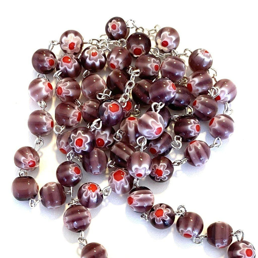 Holy Communion Colorful Purple Rosary - Prayer Beads -Blessed ...