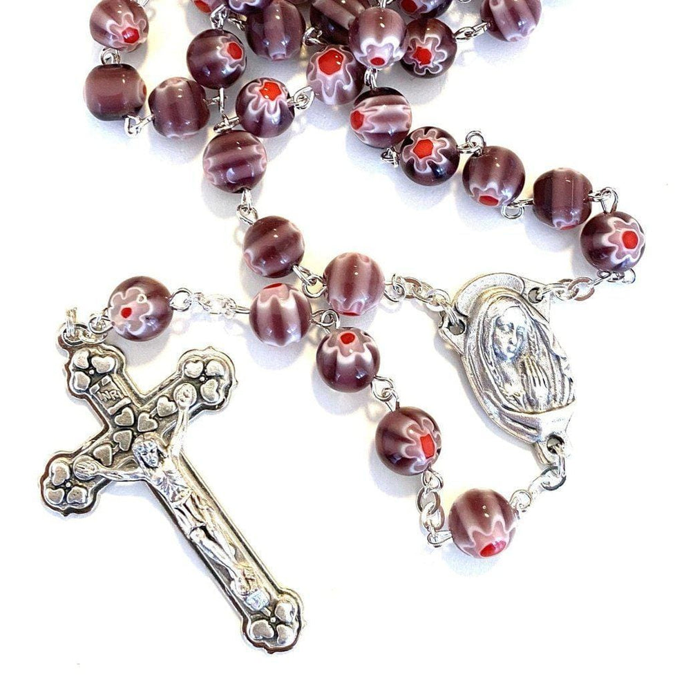 Holy Communion Colorful Purple Rosary - Prayer Beads -Blessed ...