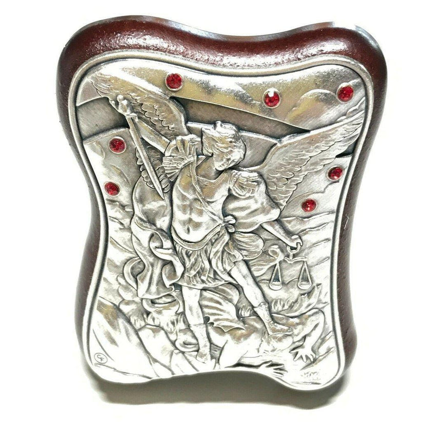 St. Michael Archangel Silver Plaque - Blessed by Pope – Catholically