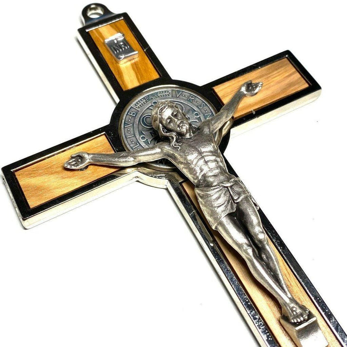 Wood 7.5" St. Benedict Huge Wall Crucifix - Exorcism- Cross -Blessed ...